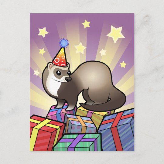 Birthday Ferret Postcard | Zazzle.co.uk