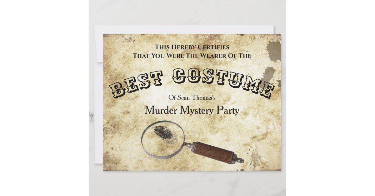 Birthday Murder Mystery Certificate | Zazzle