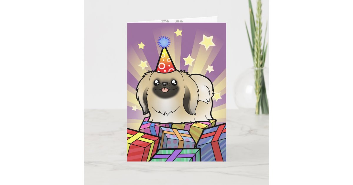 Birthday Pekingese (show cut) Card | Zazzle