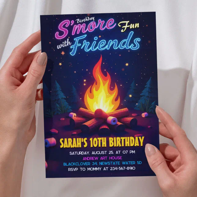 Birthday Smore Fun With Friend - Cosy Campfire Invitation | Zazzle