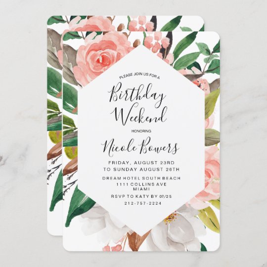 Birthday Weekend Itinerary Invitation | Zazzle.co.uk