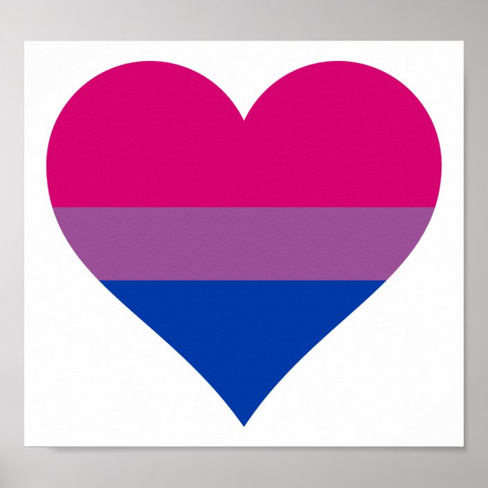 Bisexual Heart LGBTQ Pride Flag Poster | Zazzle.co.uk