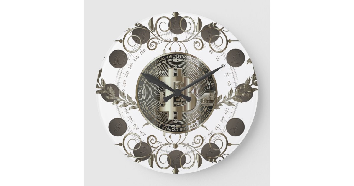 Bitcoin Gold Coin Large Clock | Zazzle