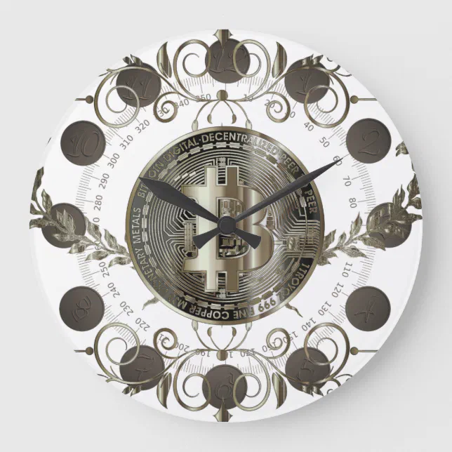 Bitcoin Gold Coin Large Clock | Zazzle