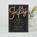 Black and Gold Script 50th Birthday Invitation | Zazzle