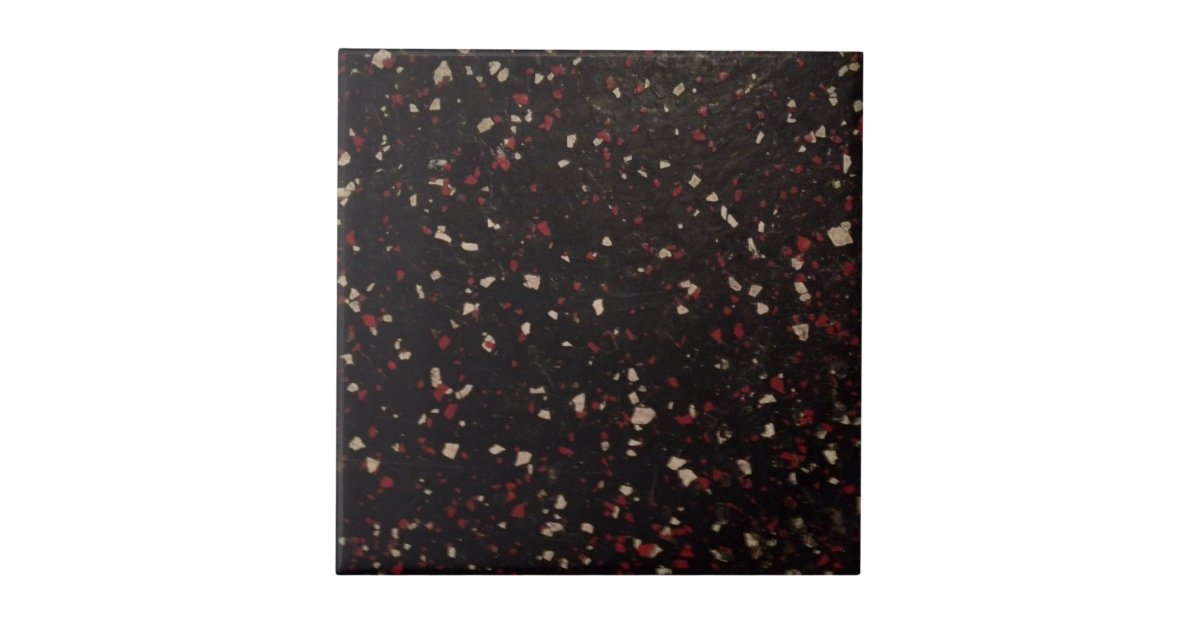black and red and white speckled pattern tile | Zazzle