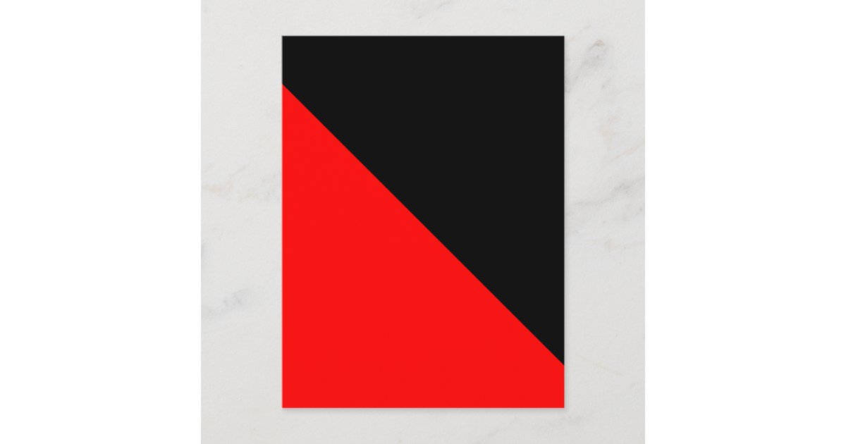 Black and Red diagonal flag Postcard | Zazzle