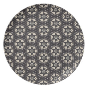 Geometric Black White Plates | Zazzle UK