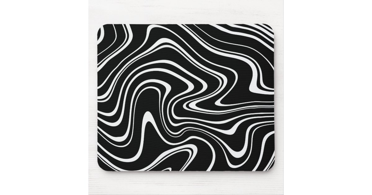 Black and White Abstract Pattern Mouse Mat | Zazzle