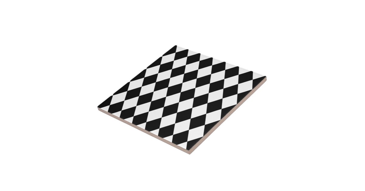 Black And White Diamond Pattern Tile | Zazzle