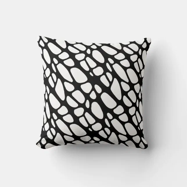 Black and White Gothic Organic Web Pattern Cushion | Zazzle