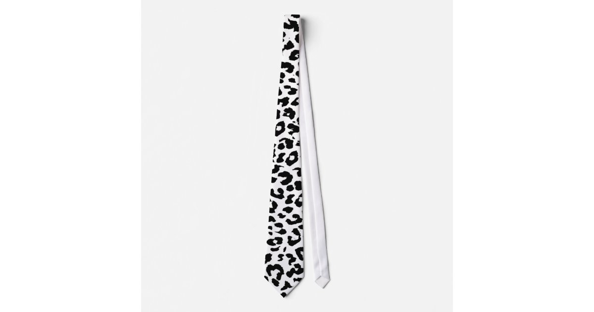 Black and White Leopard Print Skin Tie | Zazzle