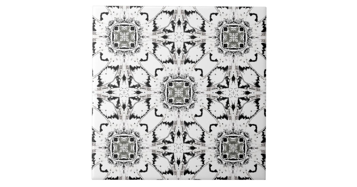 Black and White Tribal Modern Pattern Tile | Zazzle