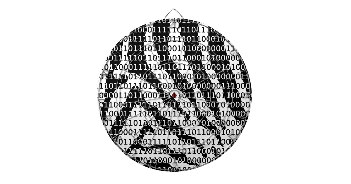 Black and White Zebra Binary Code Dartboard | Zazzle