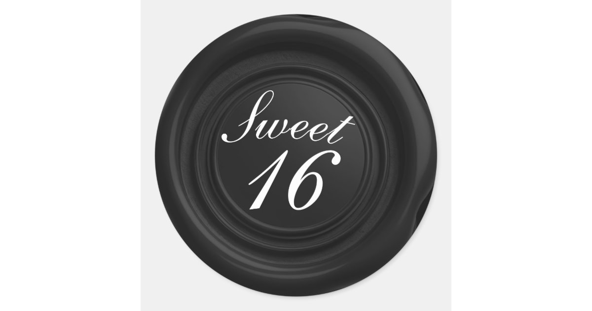 Black Candle Wax Seal Drip Classy Sweet 16 Wedding | Zazzle