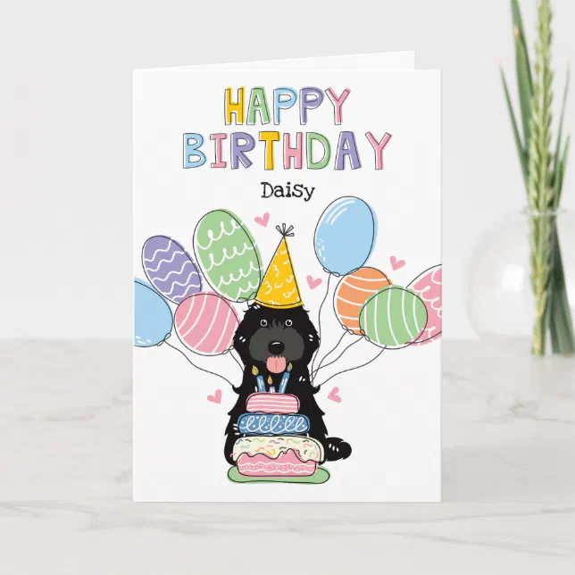 Black Cockapoo Cavapoo Dog Happy Birthday Card | Zazzle