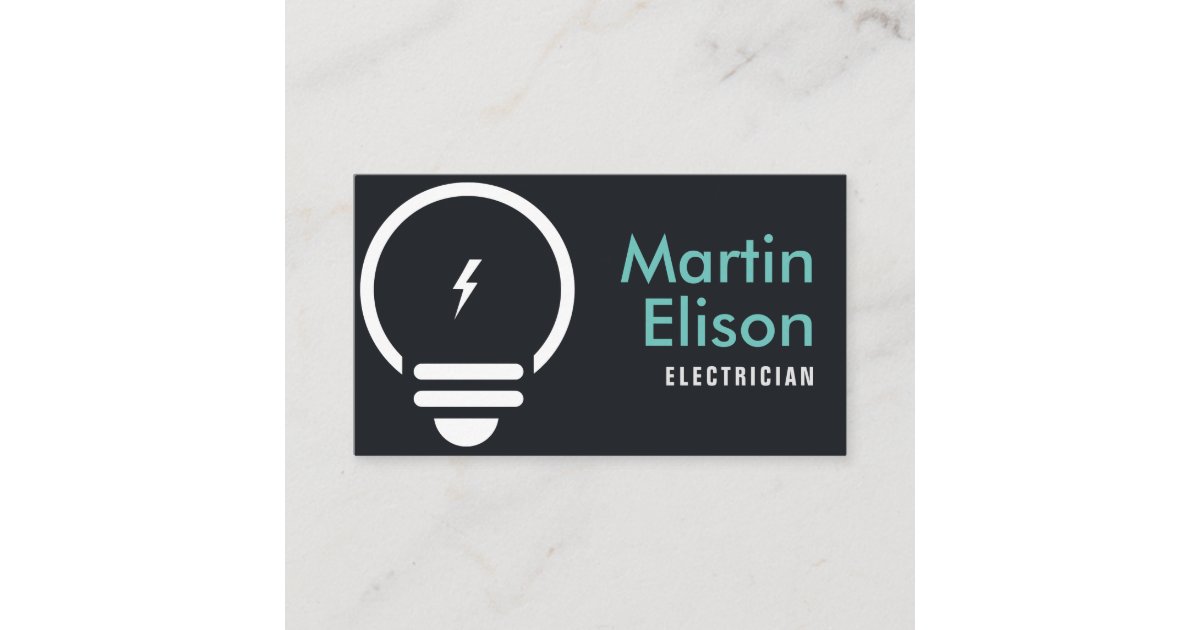 black electrical contractor business card | Zazzle