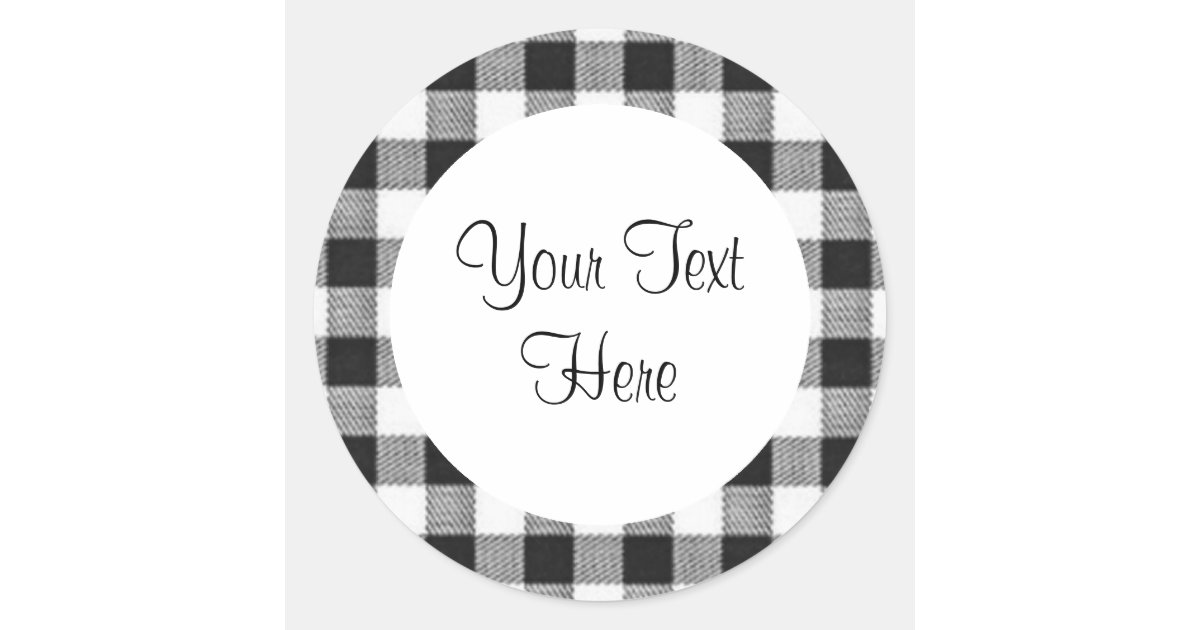 Black Gingham Sticker | Zazzle