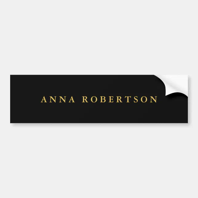 Black Gold Colours Professional Trendy Minimalist Bumper Sticker | Zazzle