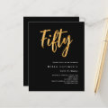 Black gold script 50th birthday invitation | Zazzle