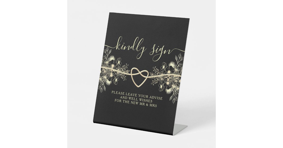 Black Gold Wedding Advice Sign | Zazzle