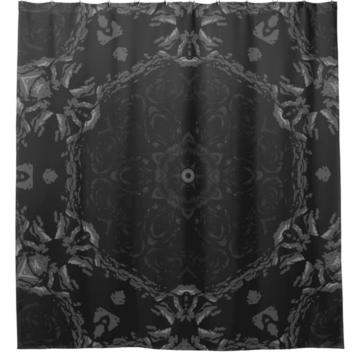 Black Goth Filigree Victorian Print Shower Curtain | Zazzle