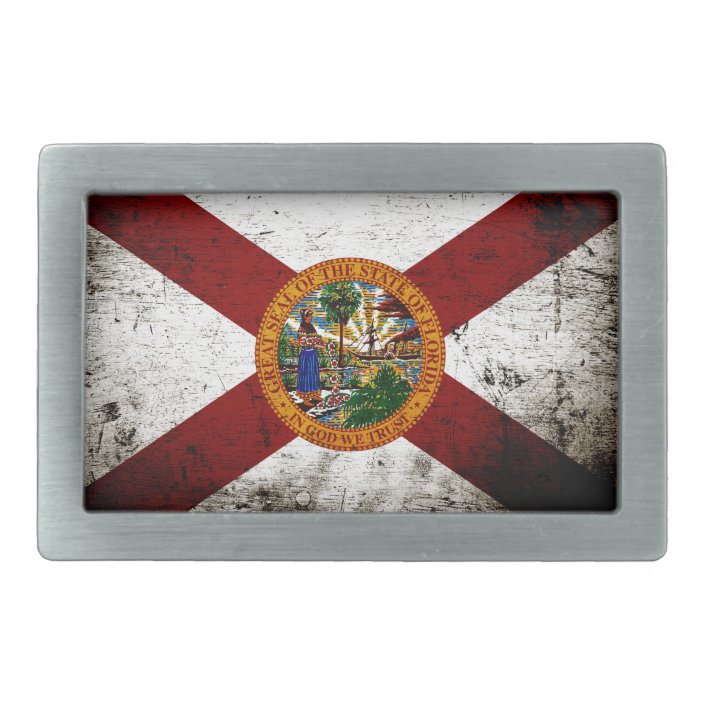 Black Grunge Florida State Flag Rectangular Belt Buckle | Zazzle.co.uk