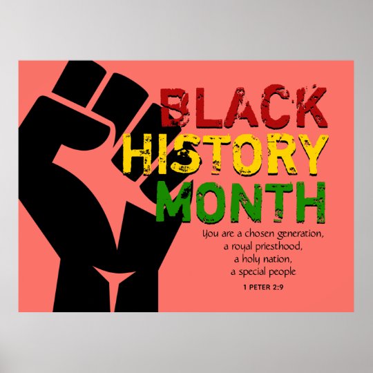 BLACK HISTORY MONTH Christian Scripture CORAL Poster | Zazzle.co.uk