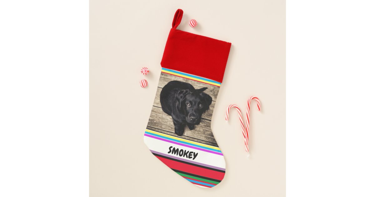 Black Lab Christmas Stocking personalised. | Zazzle