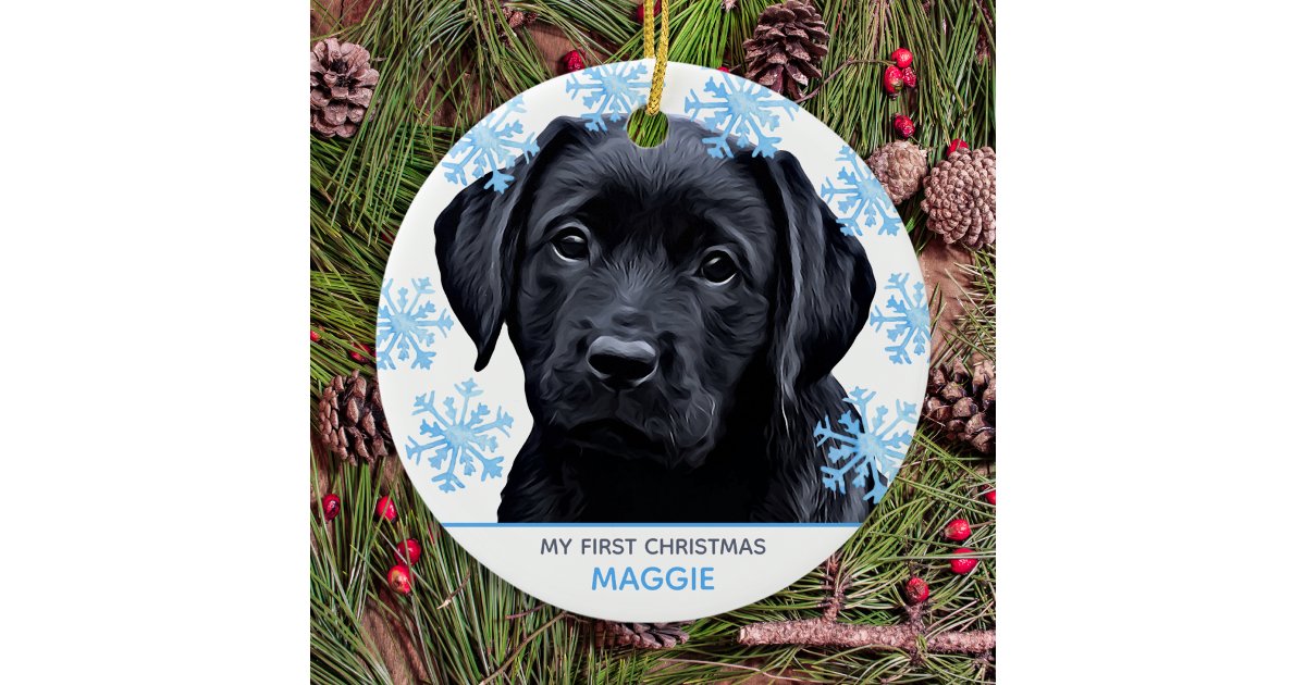 Black Labrador Christmas Cute Pet Puppy Dog Ceramic Tree Decoration ...