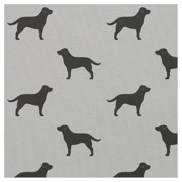 Labrador Retriever Dog Silhouettes Pattern Labs Fabric | Zazzle