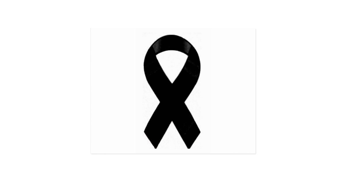 Black Memorial Ribbon.jpg Postcard | Zazzle.co.uk