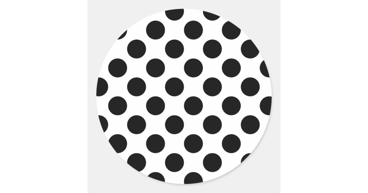 Black Spots Classic Round Sticker | Zazzle