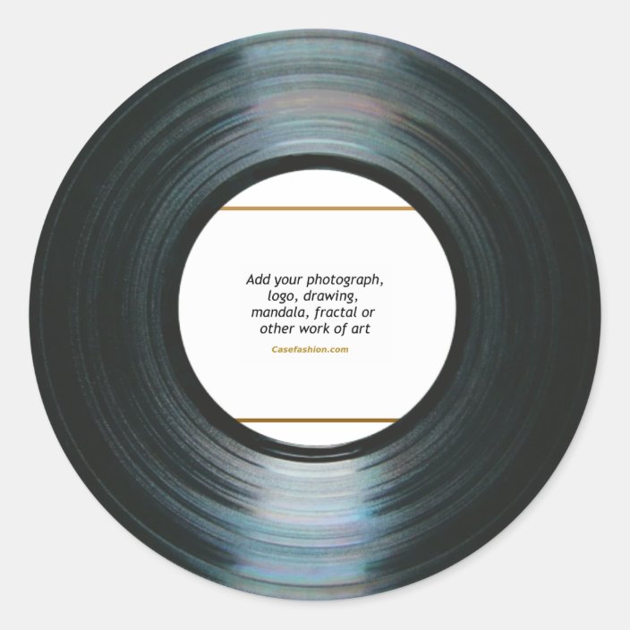 Black Vinyl Music Record Label w/ Photo Stickers | Zazzle.co.uk