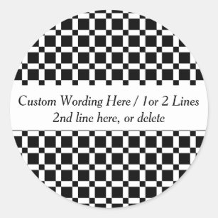 Black And White Checkered Stickers & Labels | Zazzle UK