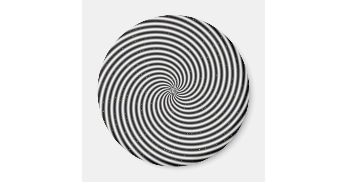 Black & White Optical Illusion Spiral Magnet | Zazzle