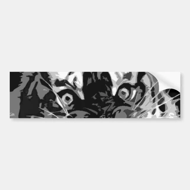 Black & White Wild Tiger Bumper Sticker | Zazzle