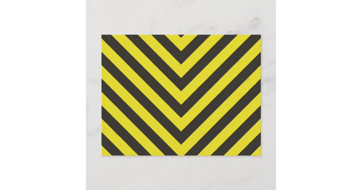 Black & Yellow Chevron Pattern Postcard | Zazzle
