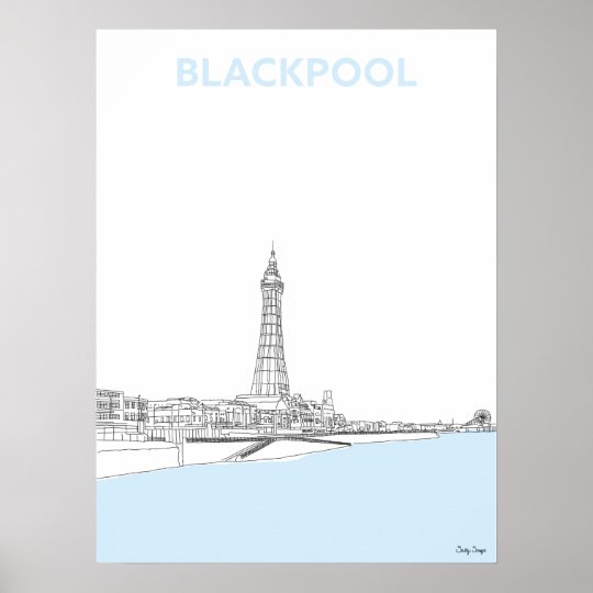 Blackpool Tower, Original Line Art Print | Zazzle.co.uk