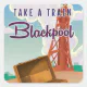 Blackpool vintage travel poster square sticker | Zazzle