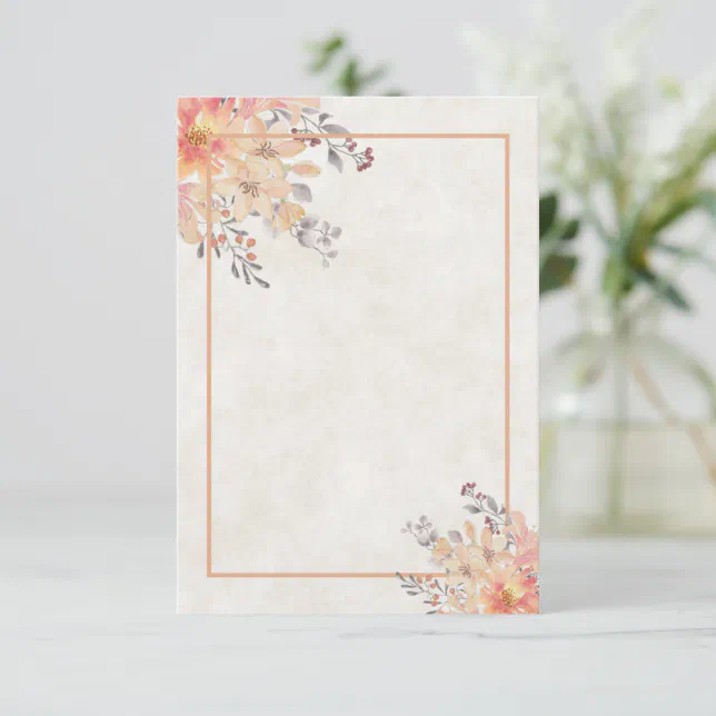 Blank budget Apricot watercolor floral wedding In Invitation | Zazzle