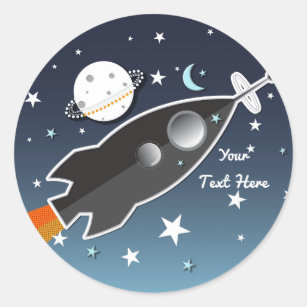 Rocketship Stickers & Labels | Zazzle UK