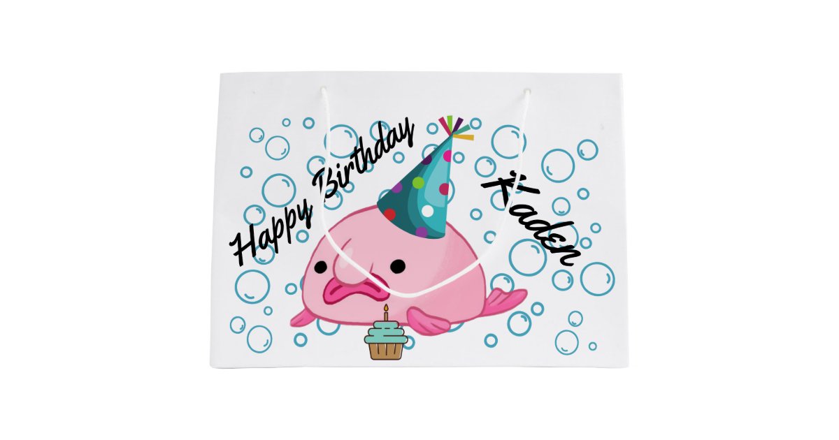 Blobfish Birthday Large Gift Bag | Zazzle