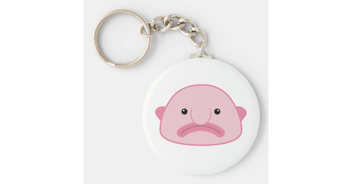 Blobfish Button Keychain | Zazzle