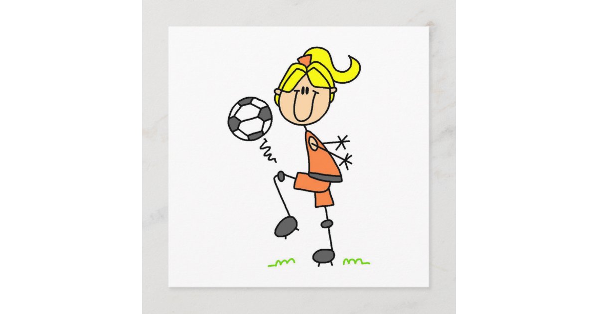 Blonde Stick Figure Soccer Player Girl Gifts | Zazzle.co.uk