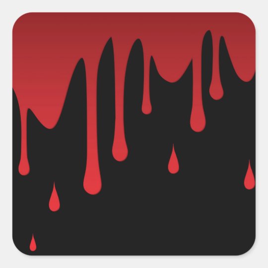 Blood dripping square sticker | Zazzle.co.uk