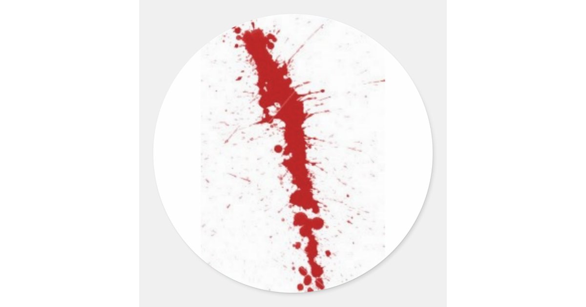 blood splatter classic round sticker | Zazzle