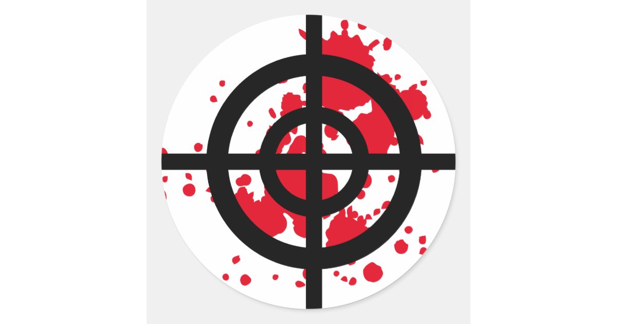 bloody target sniper classic round sticker | Zazzle