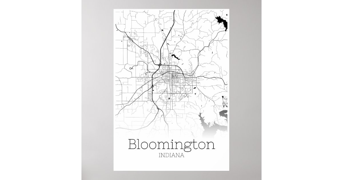 Bloomington Map - Indiana - City Map Poster | Zazzle