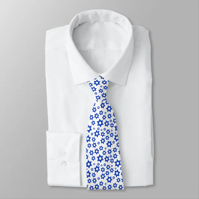 Blue and White Star of David, Stand with Israel Tie | Zazzle
